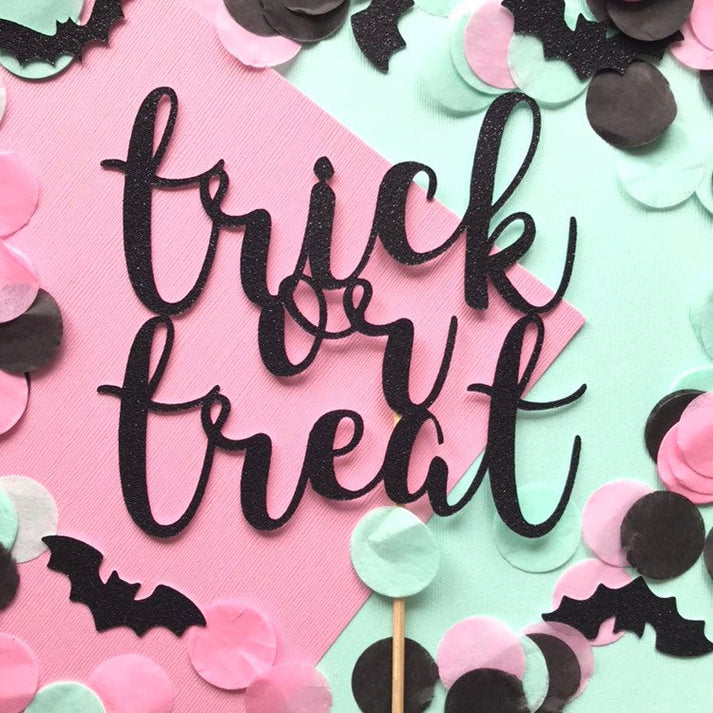 Trick or Treat Cake Topper – Glitter Paper Scissors